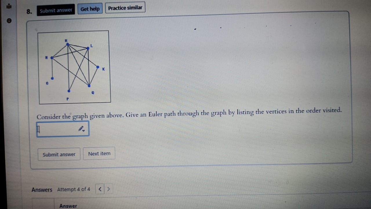 Solved Consider the graph given above. Give an Euler path | Chegg.com