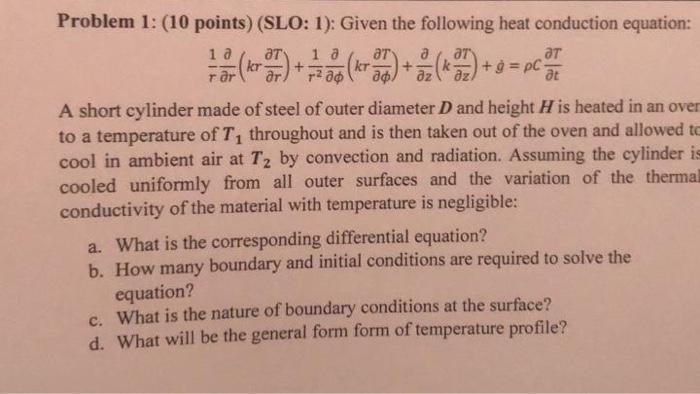 Solved Problem 1: (10 points) (SLO: 1): Given the following | Chegg.com