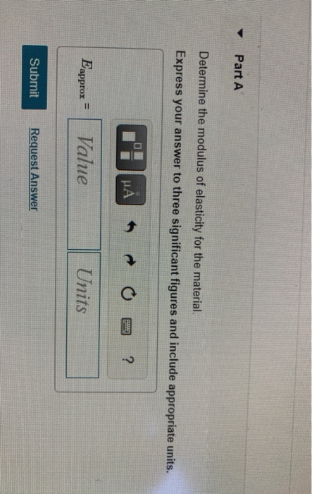 Solved Part A Determine the modulus of elasticity for the | Chegg.com