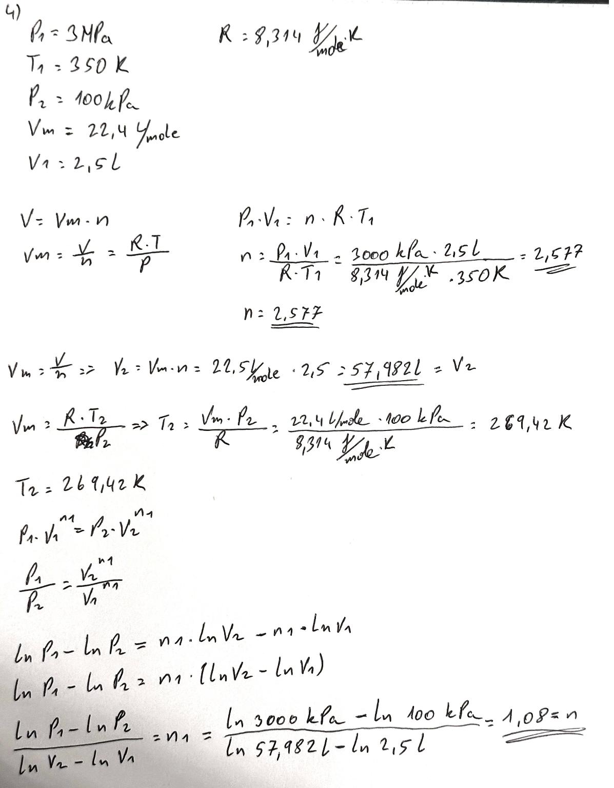 Solved Please help me to evaluate my answerPart 4 - ﻿A gas | Chegg.com
