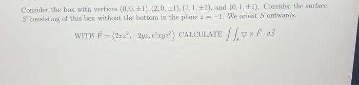 Solved Consider the box with vertices | Chegg.com