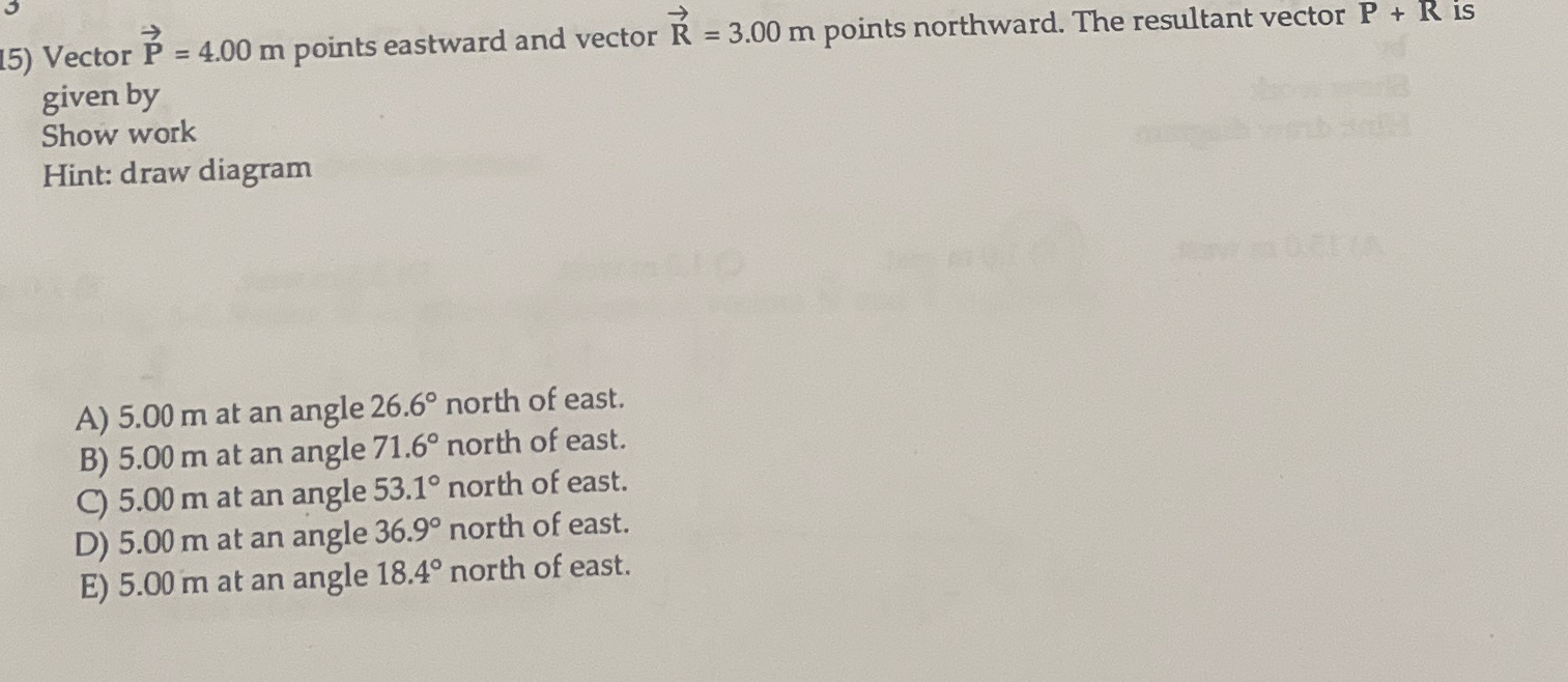 Solved Vector vec(P)=4.00m points eastward and vector | Chegg.com