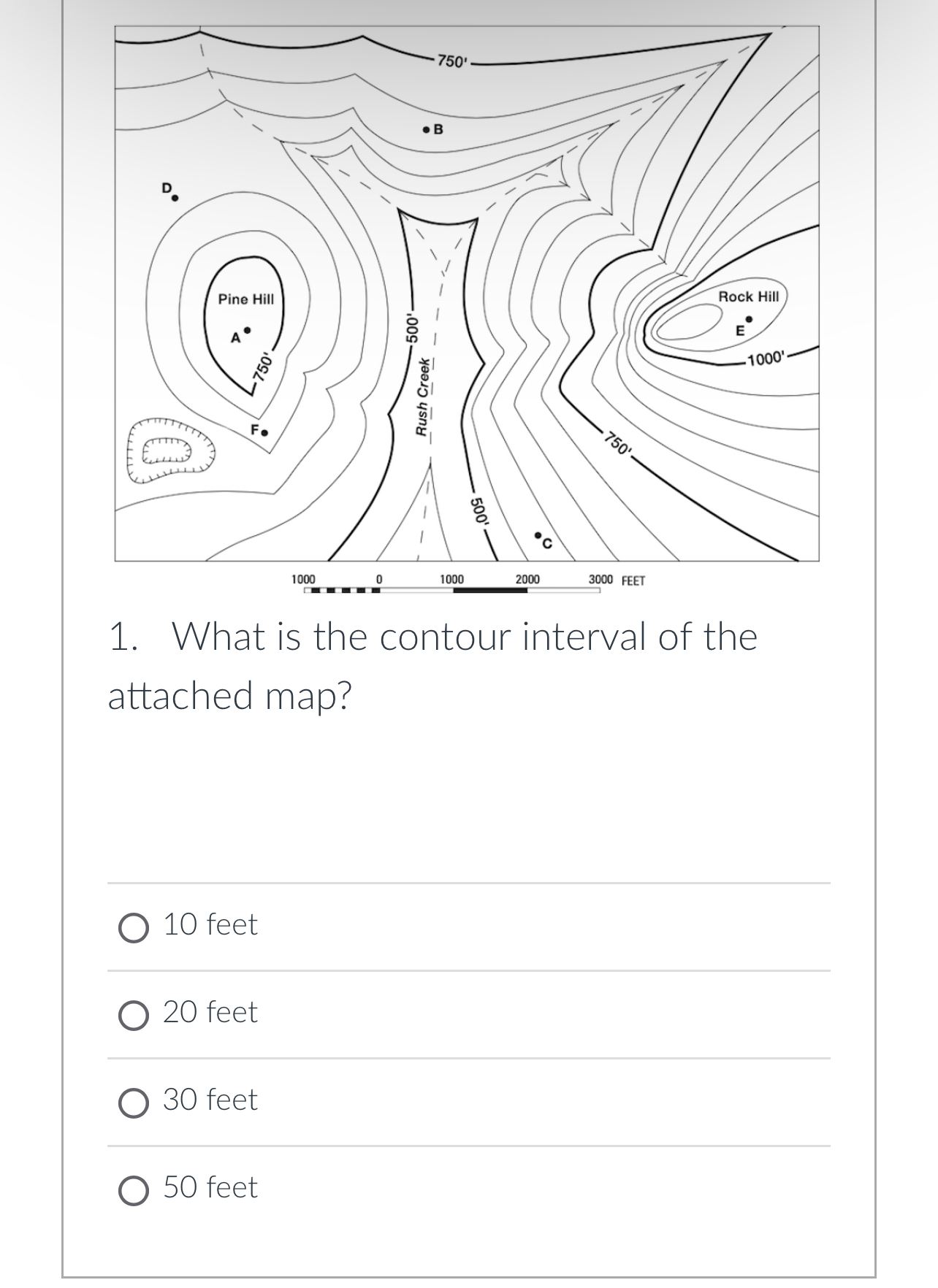 Solved What is the contour interval of the attached map?10 | Chegg.com