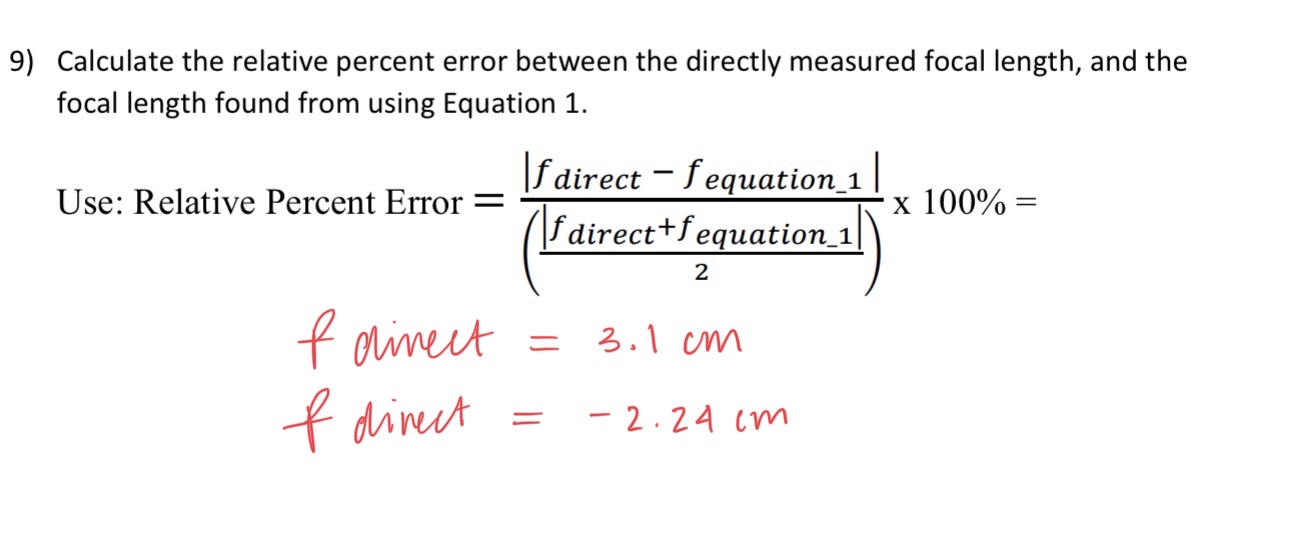 Solved Calculate the relative percent error between the | Chegg.com