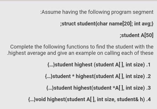 Solved Assume having the following program segment istruct | Chegg.com