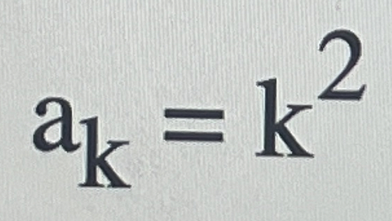 Solved ak=k2 ﻿A formula is given for each term ak ﻿of a | Chegg.com