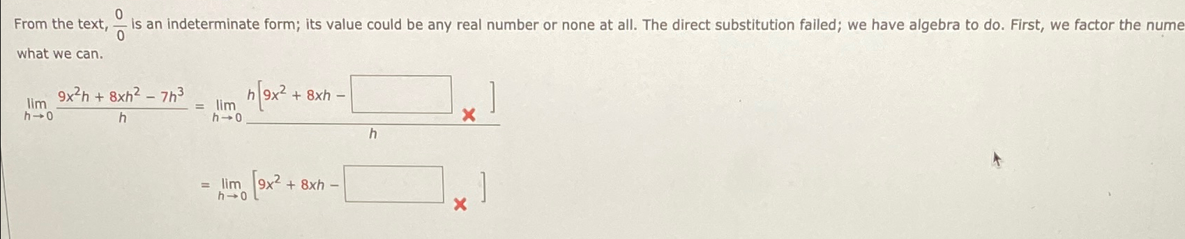 Solved From the text, 00 ﻿is an indeterminate form; its | Chegg.com
