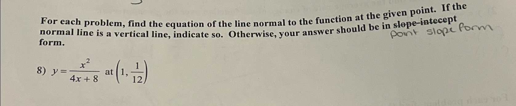 Solved For each problem, find the equation of the line | Chegg.com
