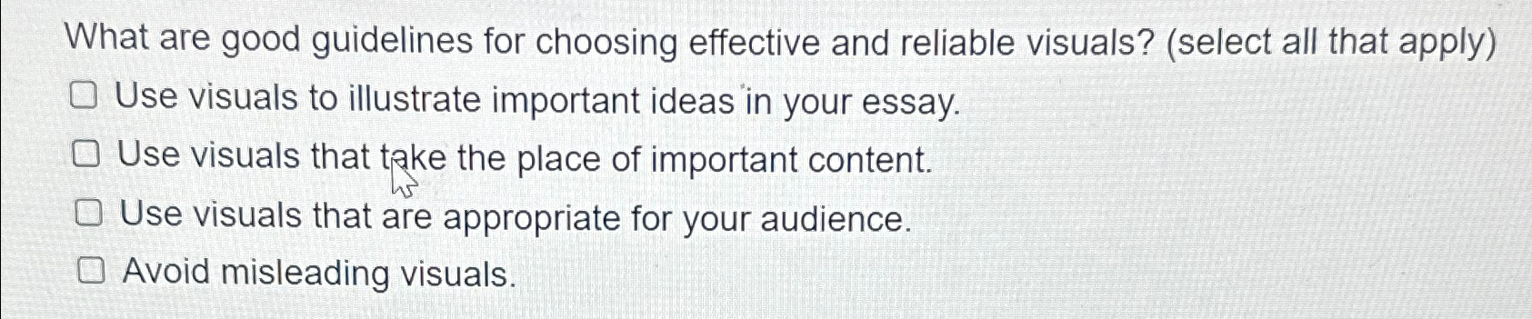 Solved What are good guidelines for choosing effective and | Chegg.com