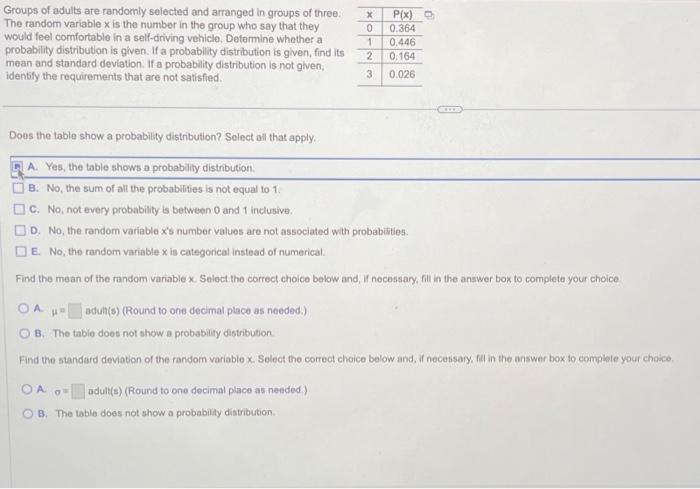 Solved Does the table show a probability distribution? | Chegg.com