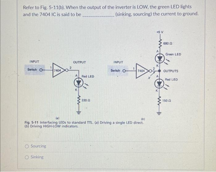 Solved Refer to Fig. 5-11(b). When the output of the | Chegg.com