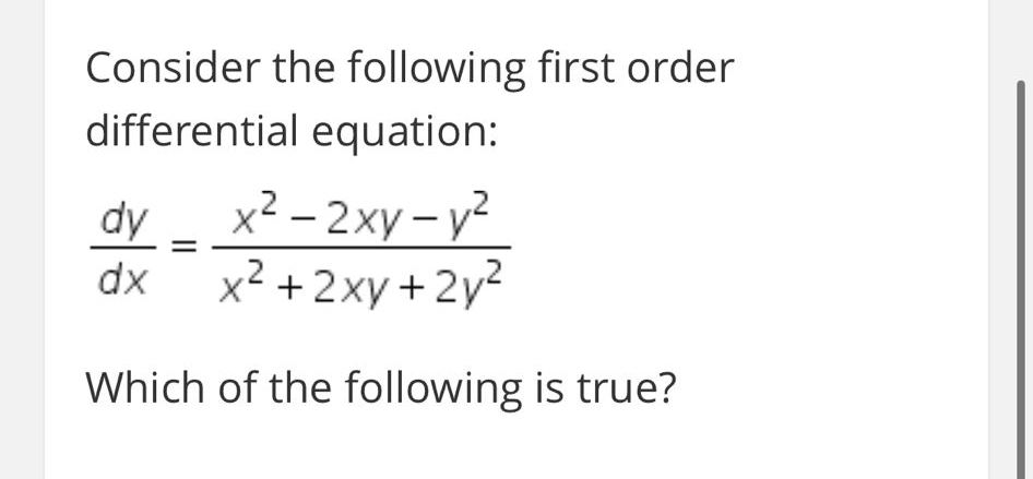 Solved Consider the following first order differential | Chegg.com