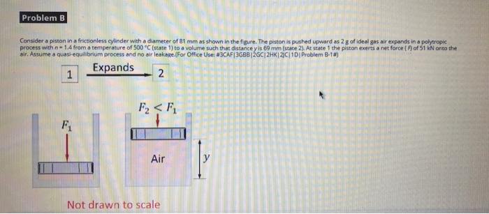 Solved Problem B Consider a piston in a frictionless | Chegg.com