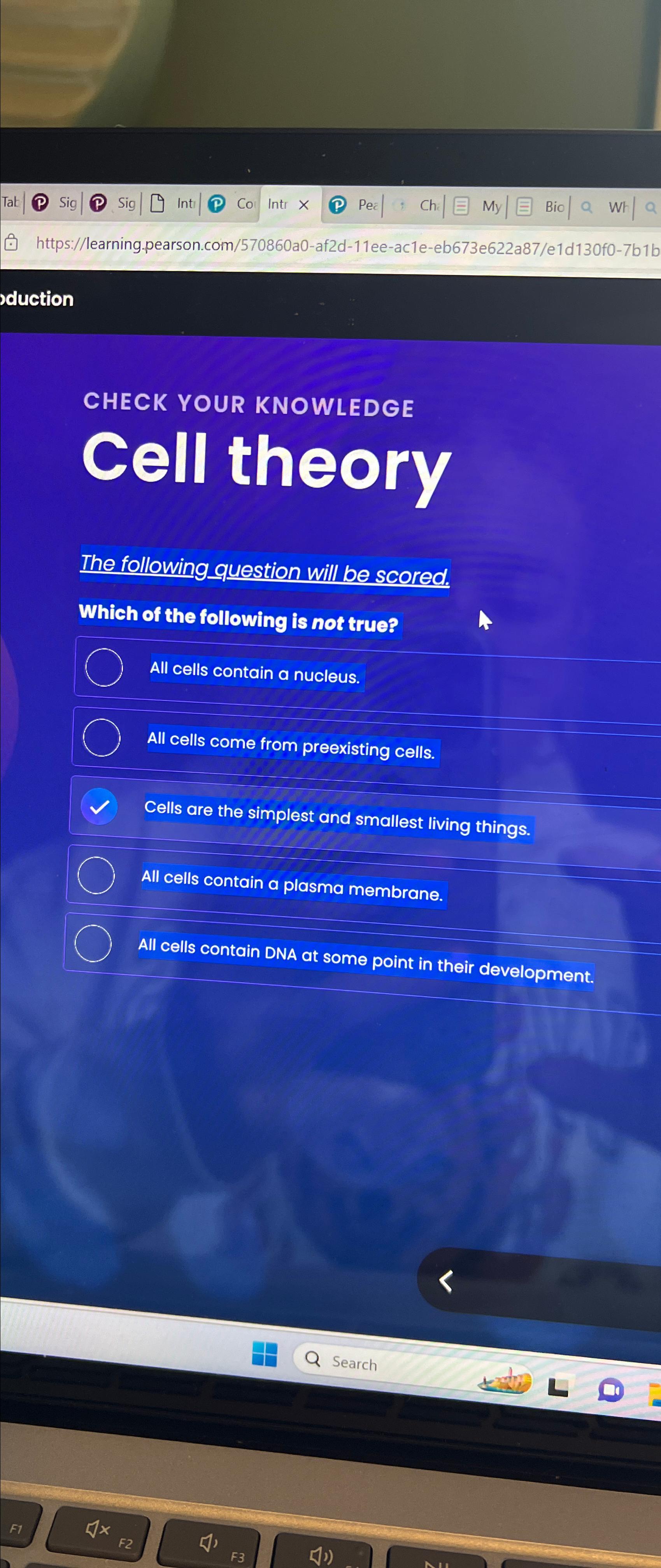 Solved CHECK YOUR KNOWLEDGE Cell theoryThe following | Chegg.com