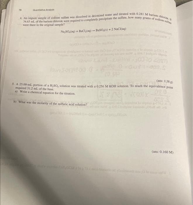 Solved 4. An impure sample of sodium sulfate was dissolved | Chegg.com