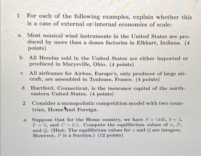 Solved 1 For each of the following examples, explain whether | Chegg.com