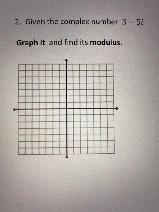 Solved 2. Given the complex number 3 - 5i Graph it and find | Chegg.com
