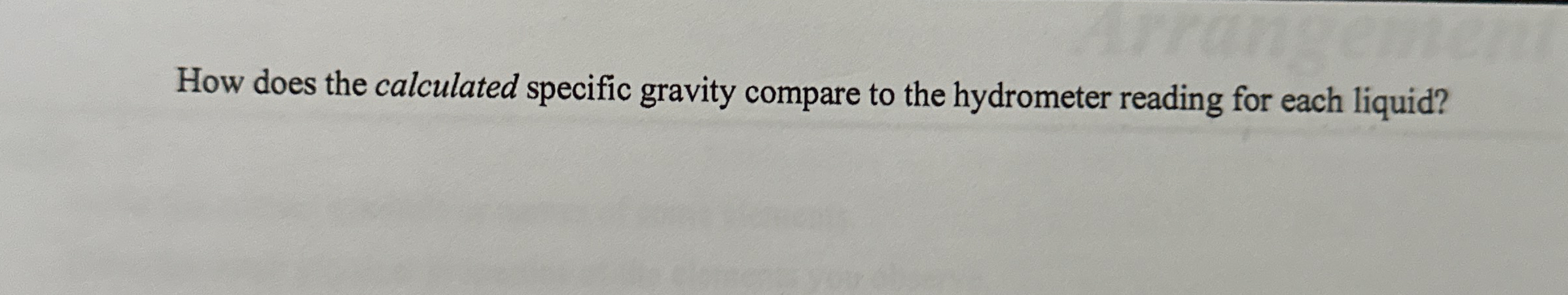 Solved How does the calculated specific gravity compare to | Chegg.com