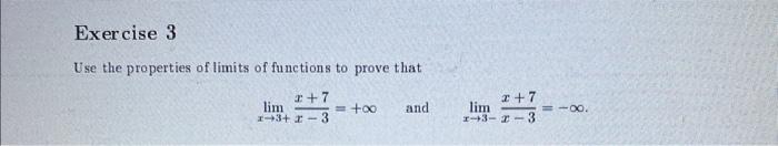 Solved Use the properties of limits of functions to prove | Chegg.com