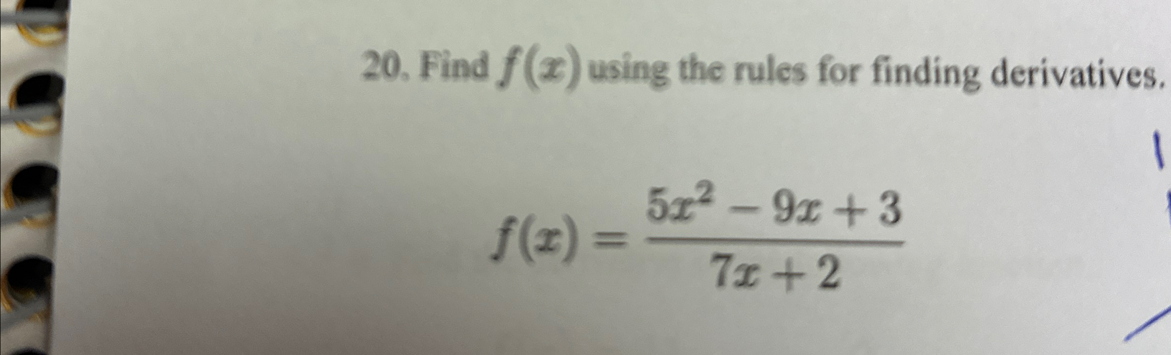 Solved Find f(x) ﻿using the rules for finding | Chegg.com