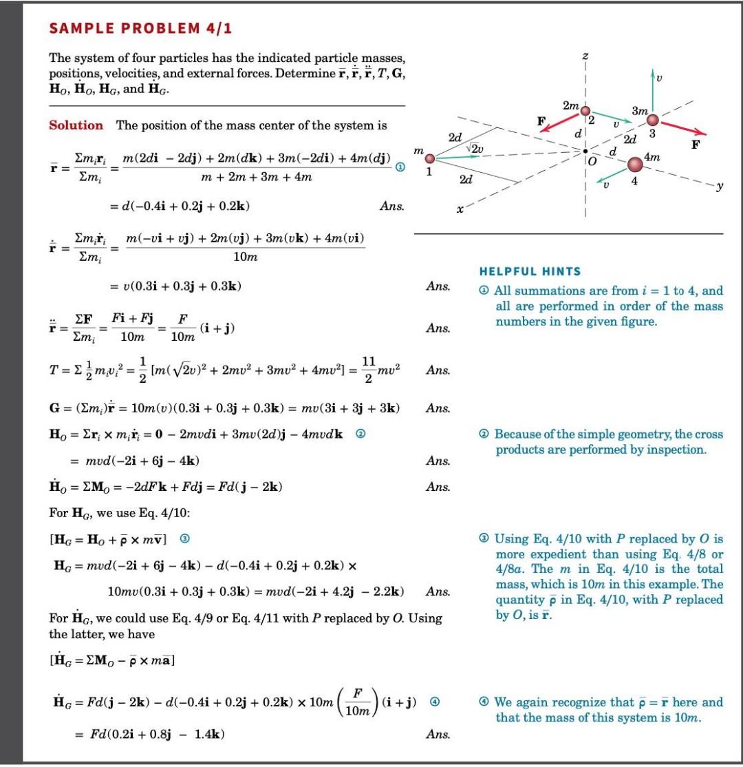 Solved The system of four particles has the indicated | Chegg.com