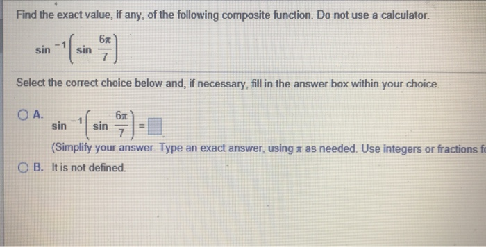 Solved Find the exact value, if any, of the following | Chegg.com