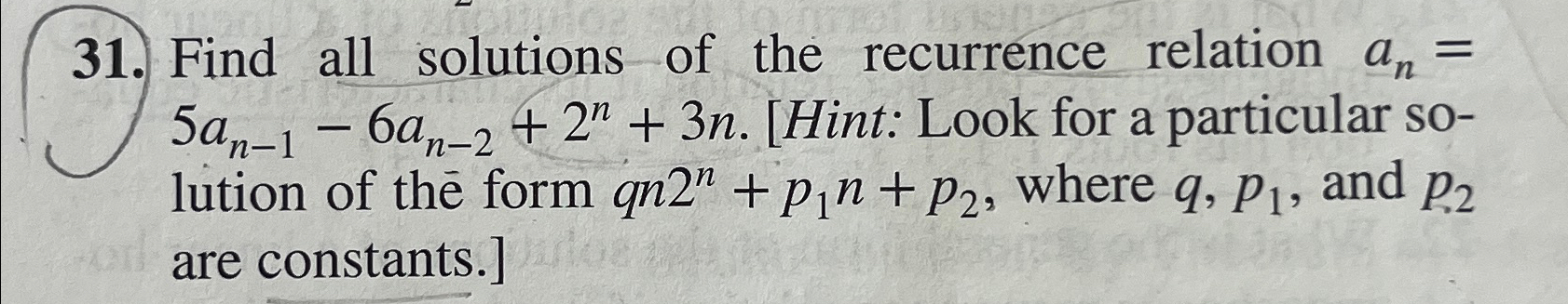 Find all solutions of the recurrence relation | Chegg.com