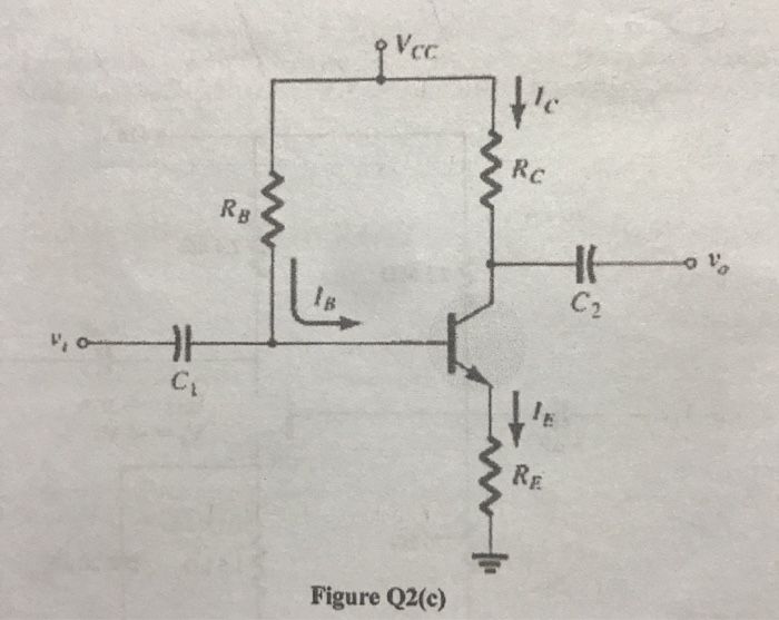 Solved Vc. RC RB C2 RE Figure Q2(c) The Emitter Stabilized | Chegg.com