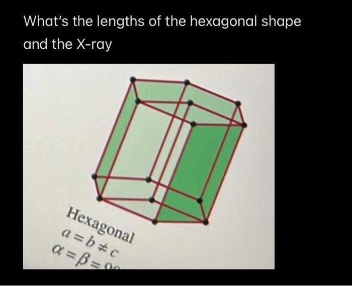 Solved What's the lengths of the hexagonal shape and the | Chegg.com
