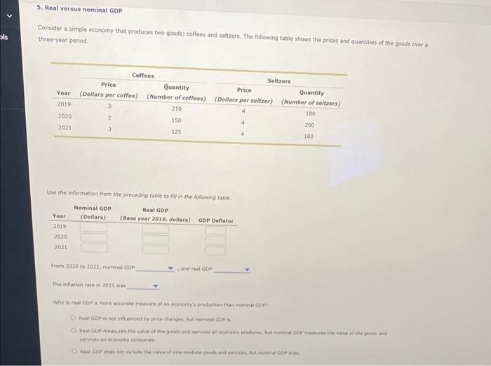 Solved Consider a simple economy that produces two goods: | Chegg.com