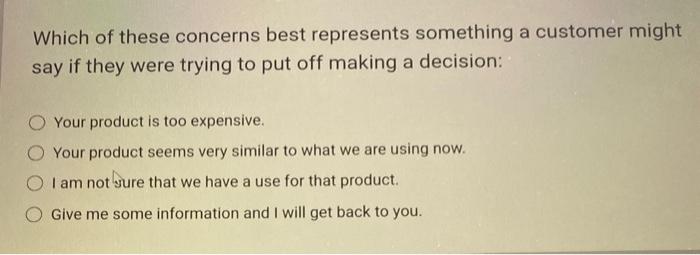 Solved Which of these concerns best represents something a | Chegg.com