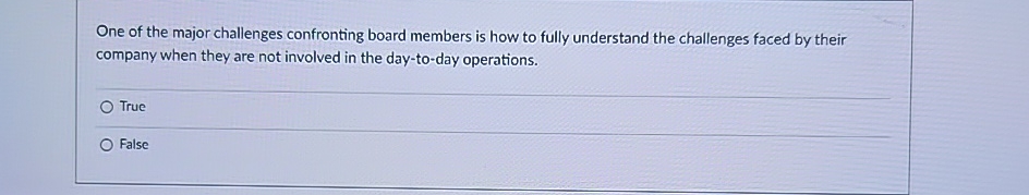Solved One of the major challenges confronting board members | Chegg.com