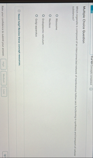 Solved 11 ﻿of 101 ﻿Concepts completed(i)Multiple Choice | Chegg.com