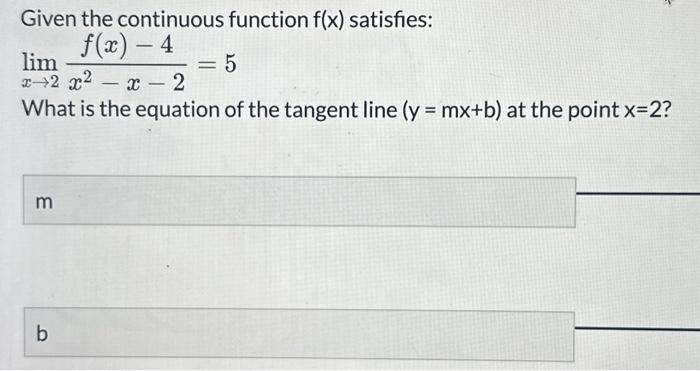 Solved Given the continuous function f(x) satisfies: | Chegg.com
