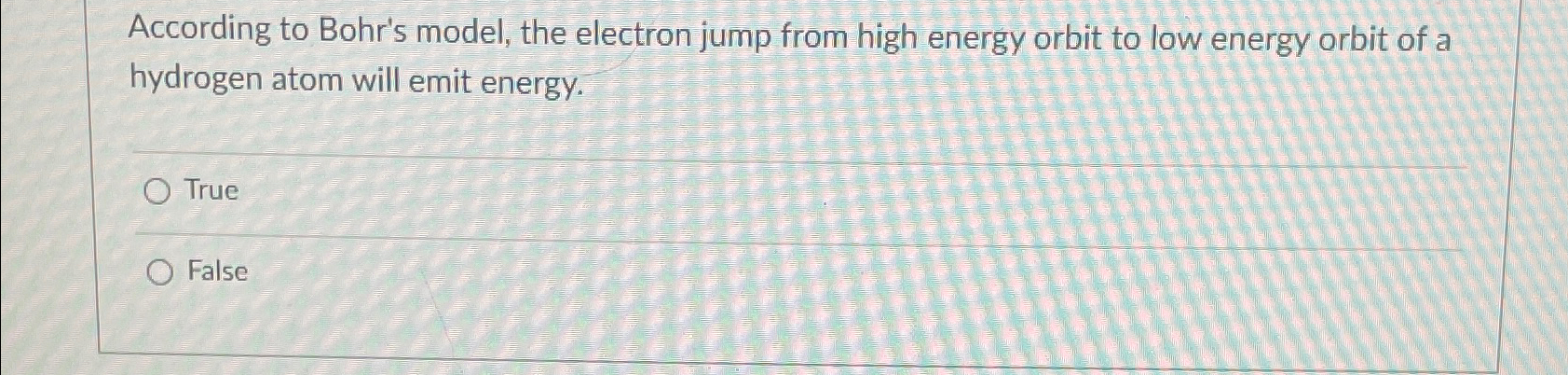 Solved According to Bohr's model, the electron jump from | Chegg.com