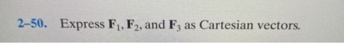 Solved 2-50. Express F1, F2, and Fz as Cartesian vectors. | Chegg.com