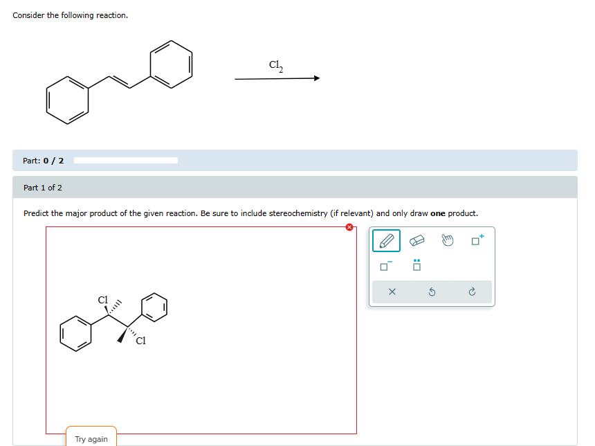 Solved Consider the following reaction.Part: 02Part 1 ﻿of | Chegg.com