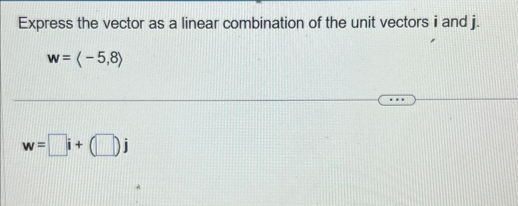 Solved Express the vector as a linear combination of the | Chegg.com