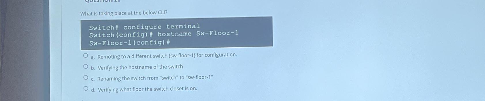 Solved What Is Taking Place At The Below Cliswitch