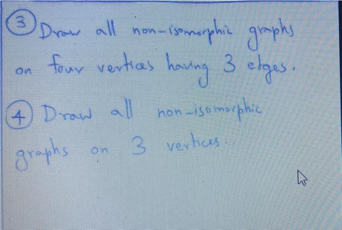 Solved 3 © Drow all non-isomorphic graphs four vertices | Chegg.com