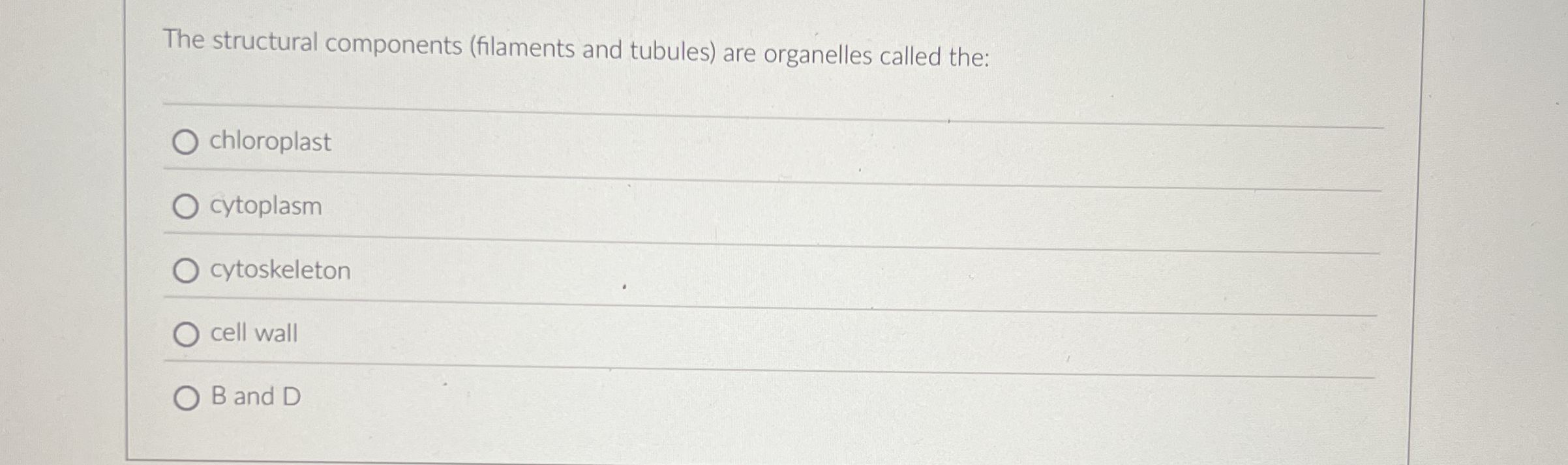The structural components (filaments and tubules) | Chegg.com