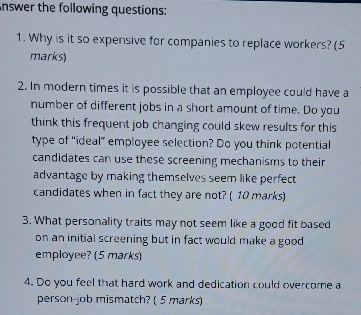 Solved Jobs: The Case of You are interviewing a candidate | Chegg.com