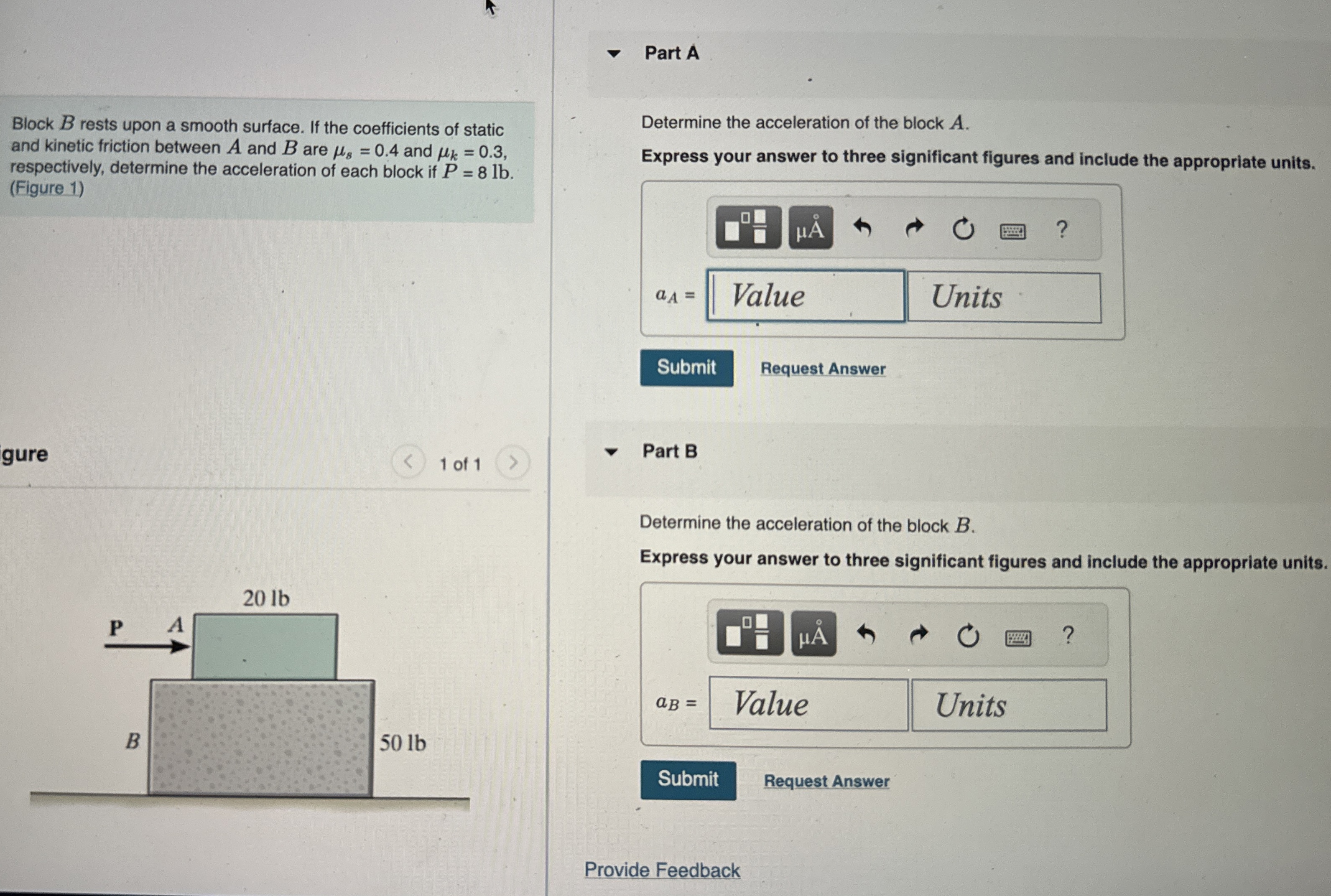 Solved Block B ﻿rests upon a smooth surface. If the | Chegg.com