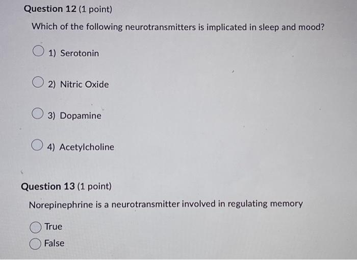 Solved Which of the following neurotransmitters is | Chegg.com
