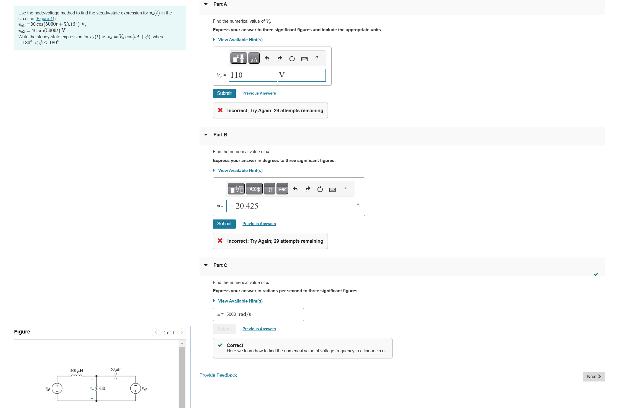 Solved Use the node-voltage method to ﻿find the steady-state | Chegg.com