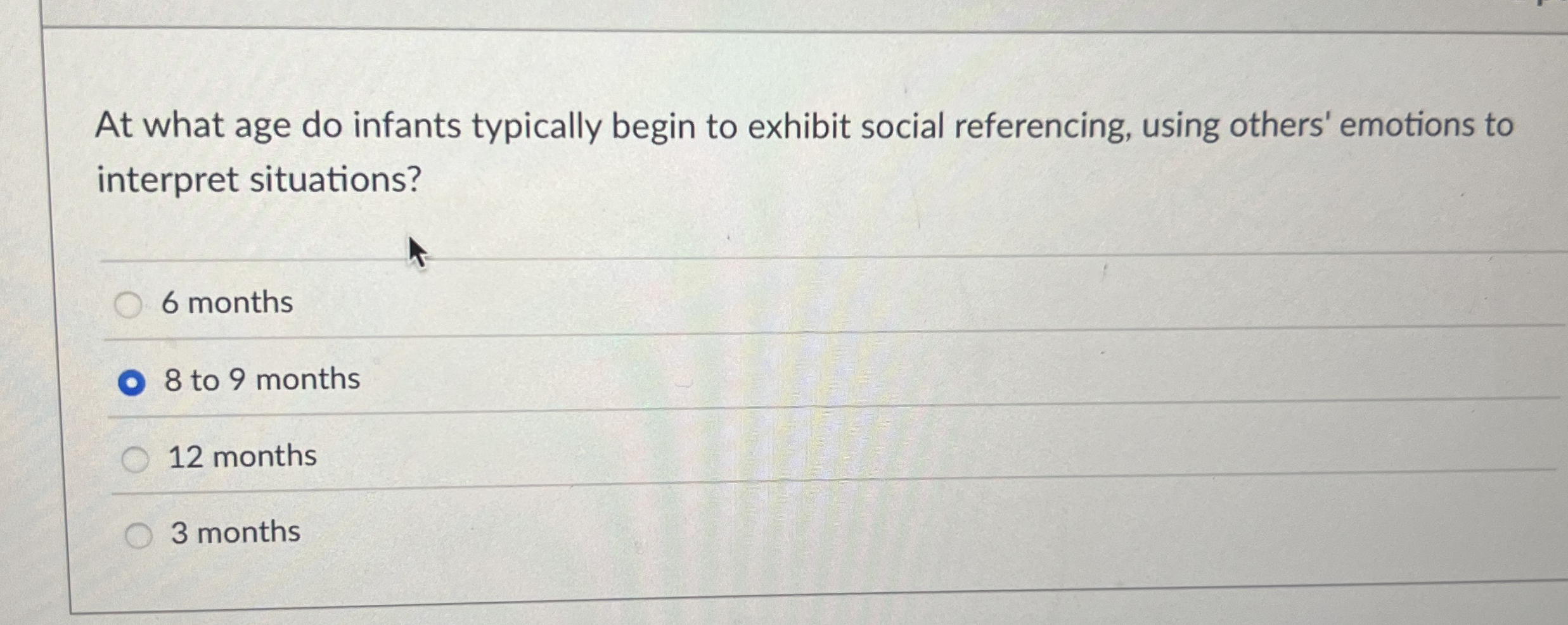 Solved interper situatioAt what age do infants typically | Chegg.com