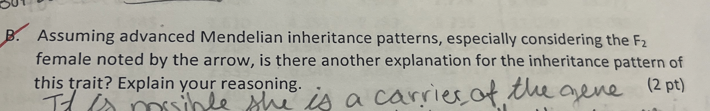 Solved B. ﻿Assuming advanced Mendelian inheritance patterns, | Chegg.com