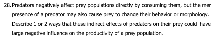 Solved Predators negatively affect prey populations directly | Chegg.com