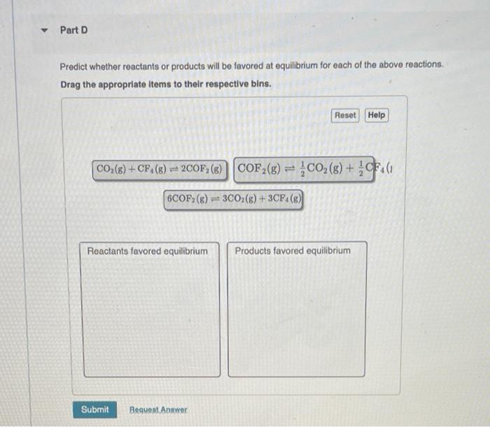 Solved Predict whether reactants or products will be favored | Chegg.com