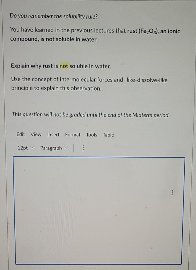 Solved Do you remember the solubility rule? You have learned | Chegg.com